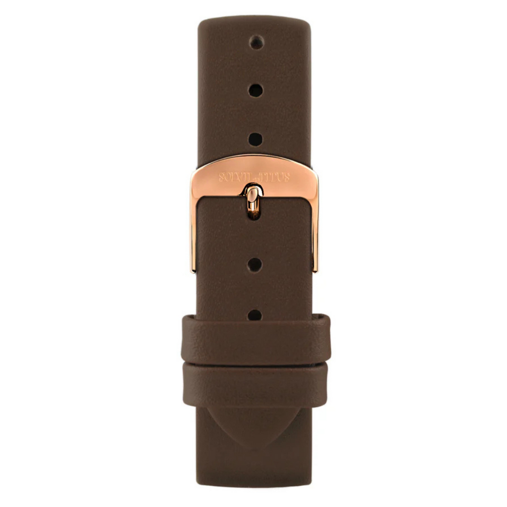 Solvil et Titus 18mm Dark Brown Smooth Leather Watch Strap